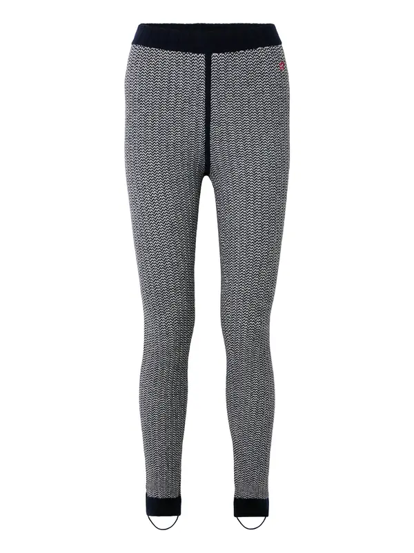 Perfect Moment Jazzy Ribbed Striped Wool And Cashmere-blend Leggings - Blue