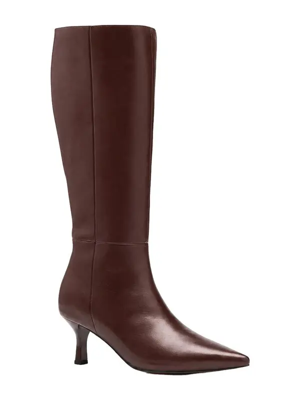 FRANKIE4 Allegra Pointed Toe Knee High Boots - Chestnut