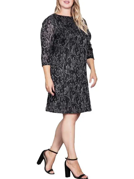 STANDARDS & PRACTICES Floral Print Shift Dress - Black