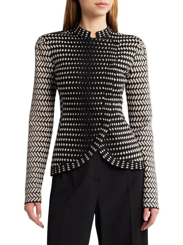 Emporio Armani Knit Blazer - Black Multi