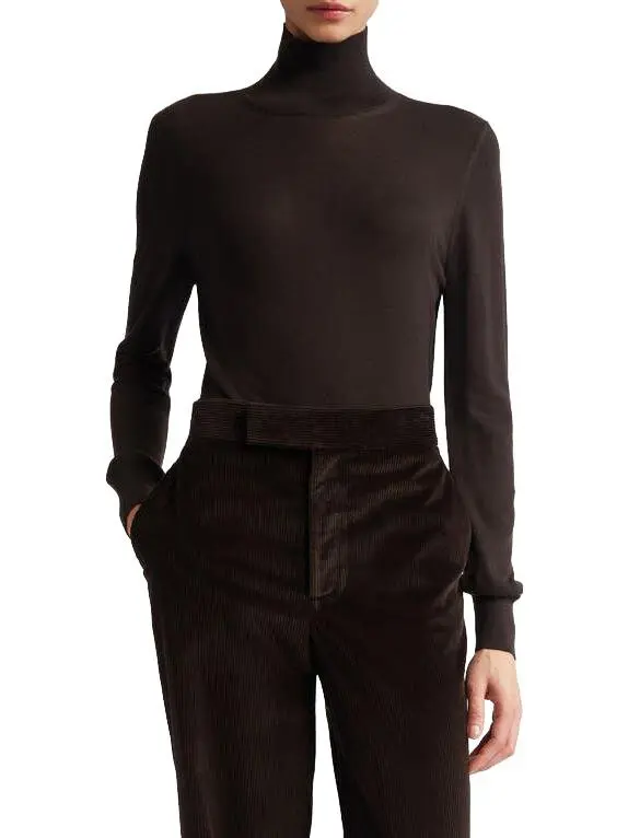 Partow Susan Turtleneck Virgin Wool Sweater - Espresso