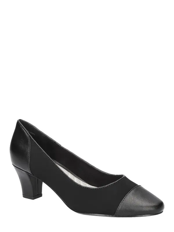 EASY WORKS BY EASY STREET Wes Cap Toe Pumps - Black Lamy