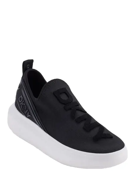 Dkny Jonas Knit Platform Sneakers - Black