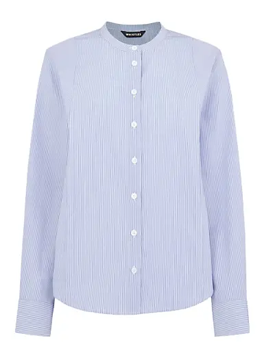 Whistles Striped Grandad-collar Shirt - Multi-coloured