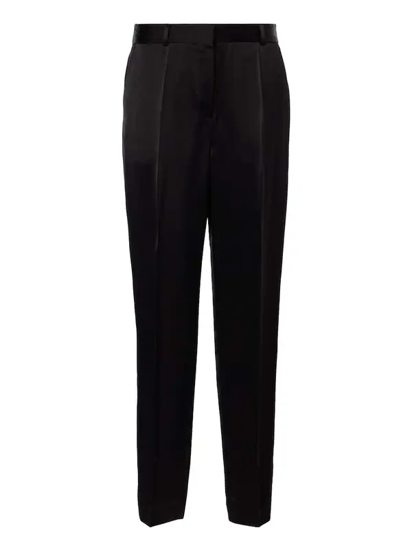TOTEME High-rise Straight Leg Pants - Black