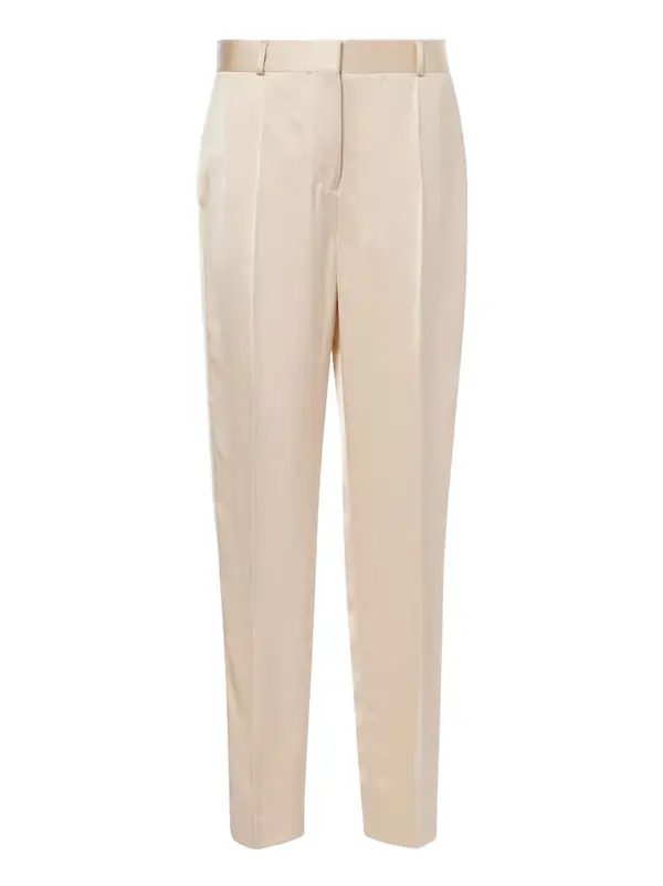 TOTEME High-rise Satin Straight Trousers - White