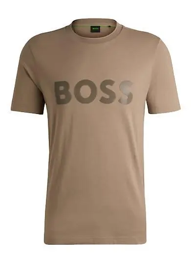 BOSS Logo-print Regular-fit Cotton T-shirt - Light/pastel Green
