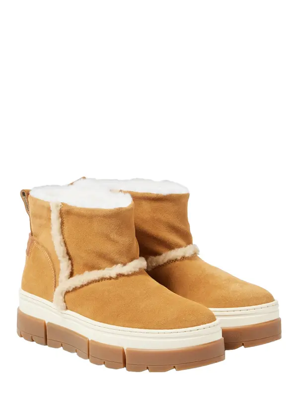Bogner Shearling-lined Suede Ankle Boots - Beige