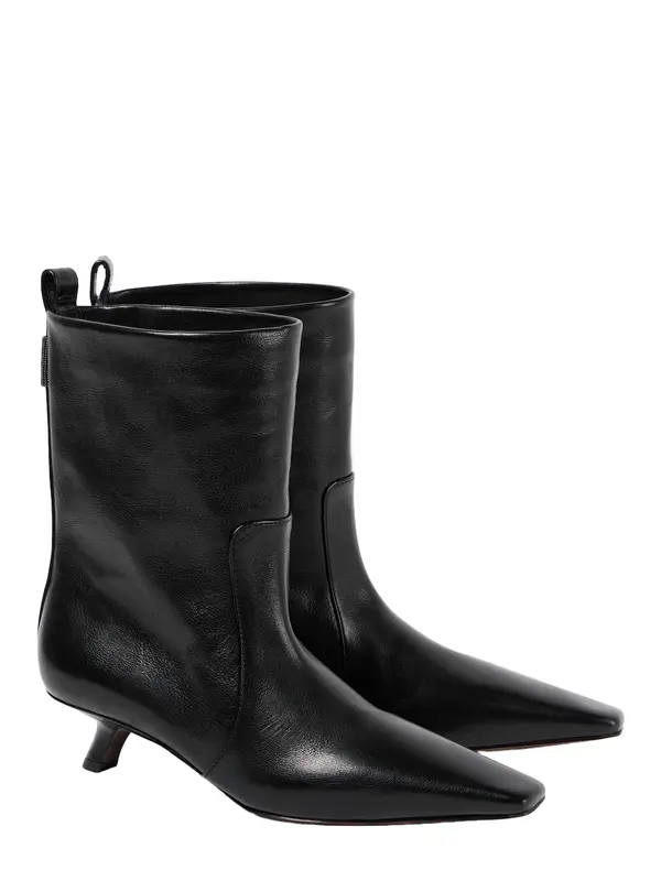 Brunello Cucinelli Leather Ankle Boots - Black