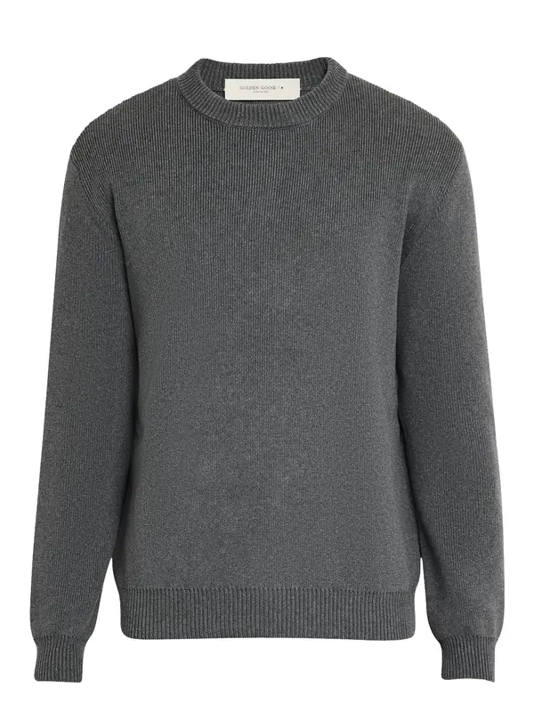 Golden Goose Regular Knit Crew Sweater - Dark Grey Melange