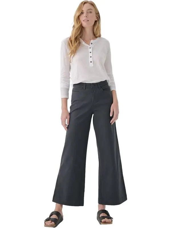 PACT Organic Stretch Twill Wide Leg Pant - Storm