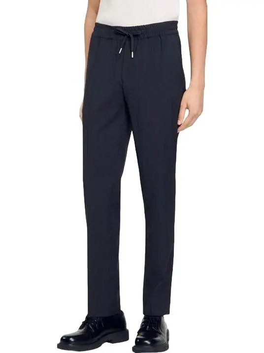 Sandro Elasticated Straight-leg Trousers - Fonte