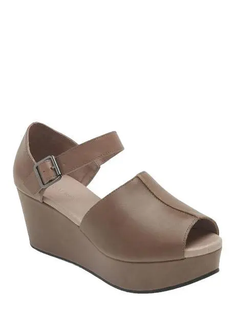CHOCOLAT BLU Wawa Platform Wedge Sandal - Grey Leather