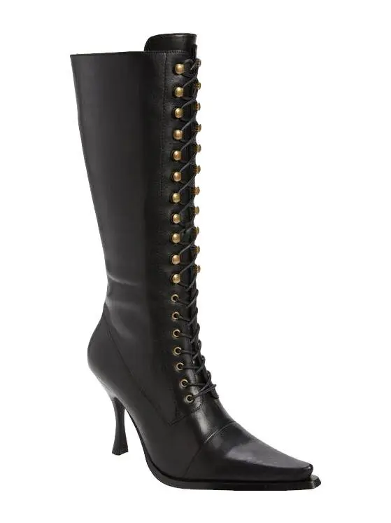 Jeffrey Campbell Lani Lace-up Leather Boots - Black