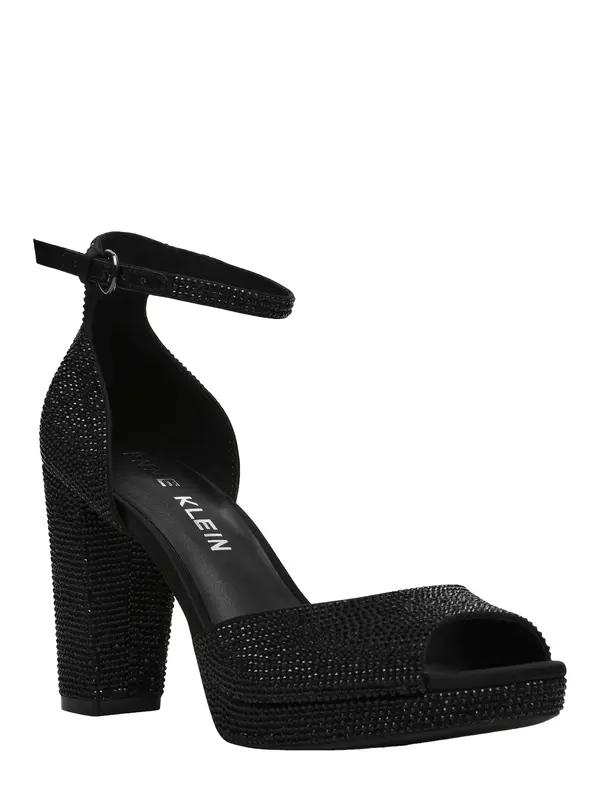Anne Klein Vista Platform Sandals - Black Crystal
