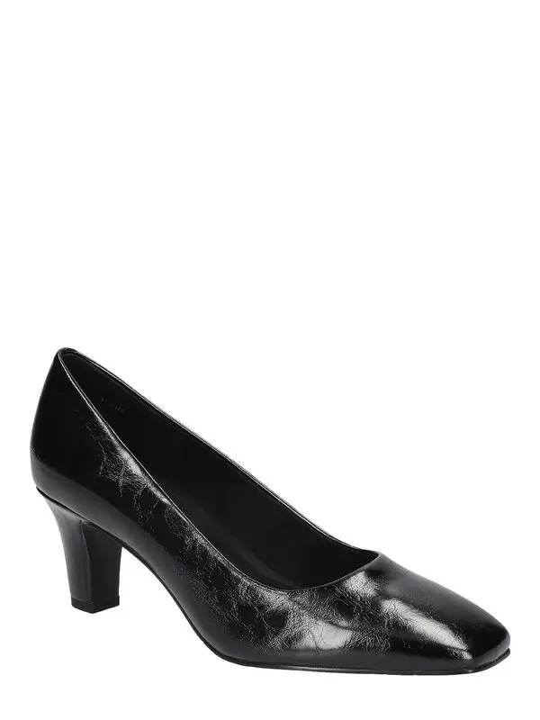 EASY WORKS BY EASY STREET Poet Pump - Black Crinkled Patent