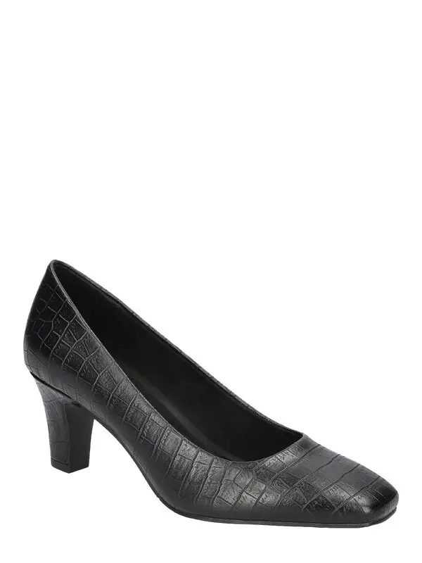 EASY WORKS BY EASY STREET Poet Pump - Black Croco