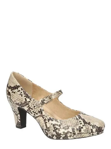 EASY WORKS BY EASY STREET Zest Platform Pumps - Taupe Snake