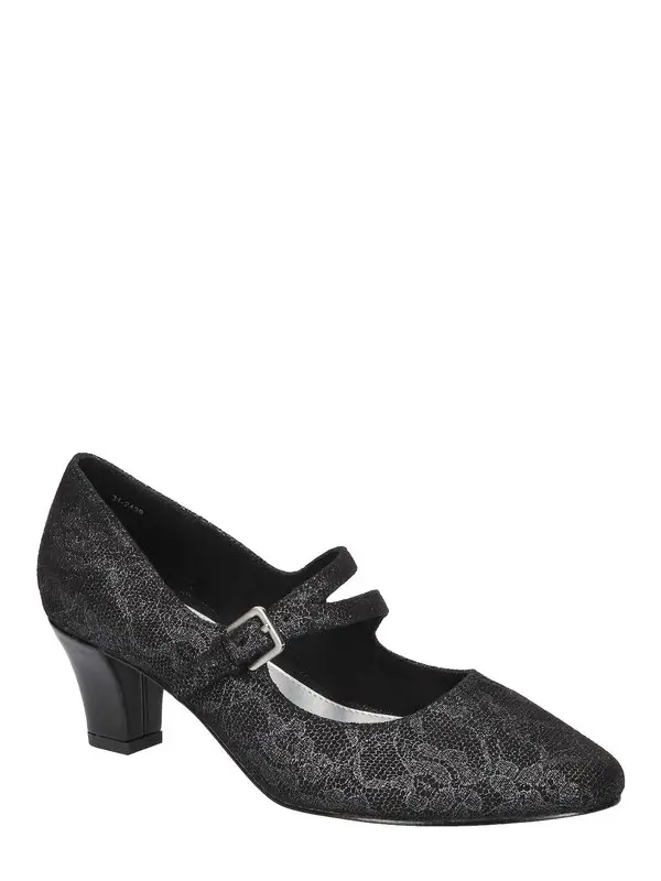 EASY WORKS BY EASY STREET Meryl Mary Jane Pump - Black Lace