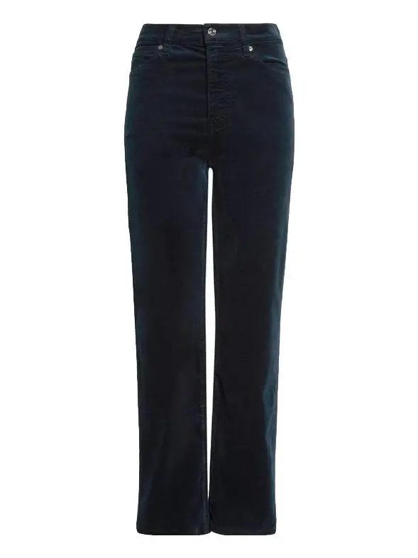 FRAME Le Sleek Corduroy Straight Leg Ankle Pants - Navy