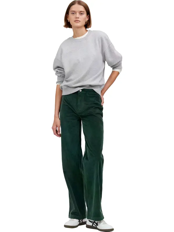 Madewell Emmett Wide-leg Corduroy Pants - Luxury Forest