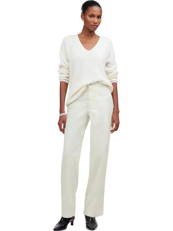 Madewell Emmett Wide-leg Corduroy Pants - Winter White