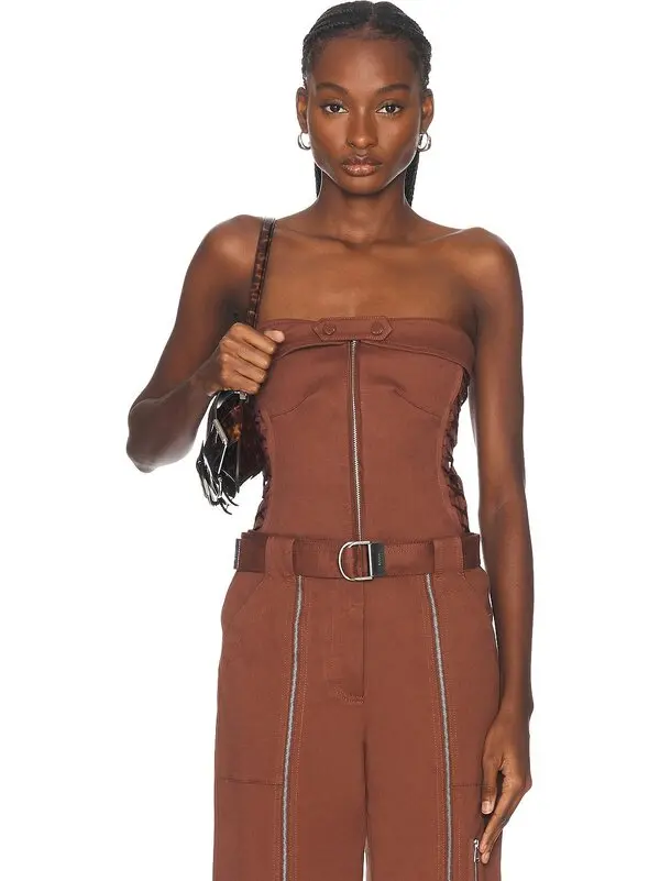 Simkhai Sasha Bustier Top - Chestnut