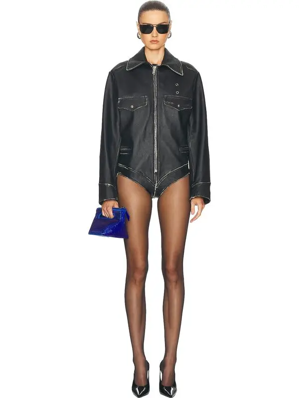 Coperni Leather Body Jacket - Black
