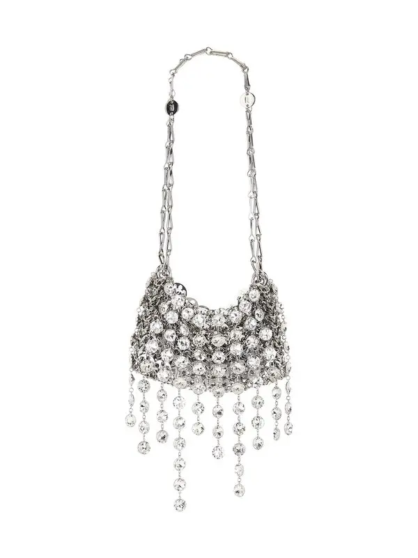 Rabanne Embellished Fringe Handbag - Silver