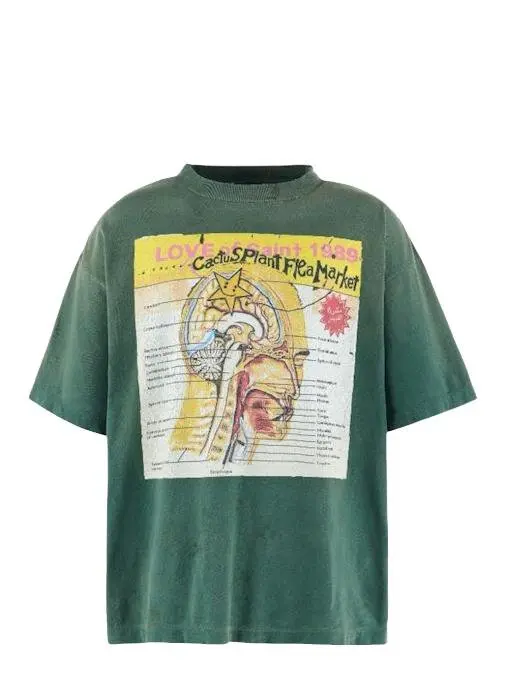SAINT MICHAEL X Cactus Plant Flea Market Love Of Snt Tee Shirt - Green