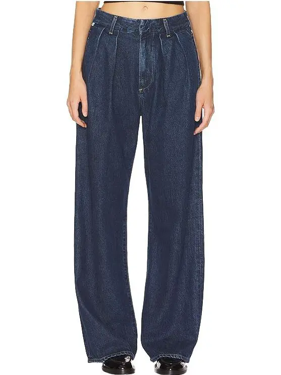 Citizens Of Humanity Petra Pleated Wide Leg Jeans - Denim-dark