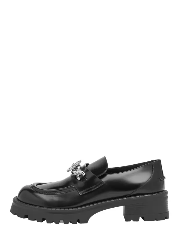 Versace Leather Loafer - Black/palladium