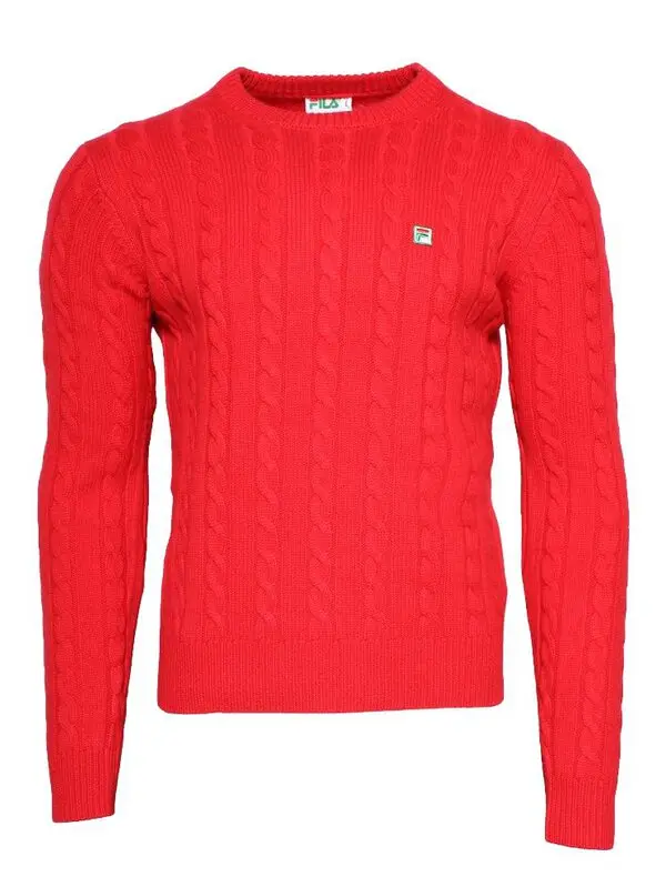 FILA+ Cable Knit Crewneck Sweater - Brightest Red
