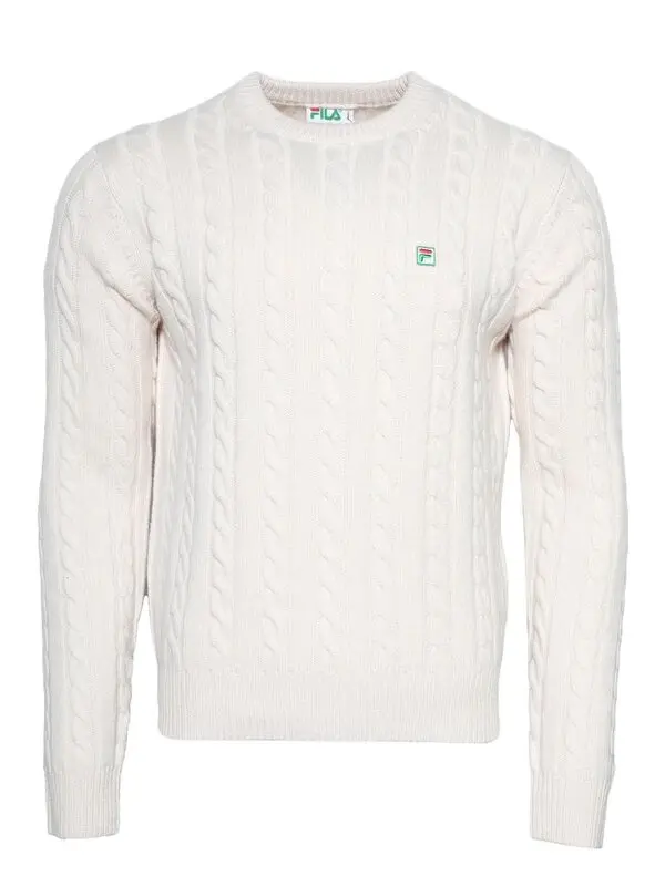 FILA+ Cable Knit Crewneck Sweater - White