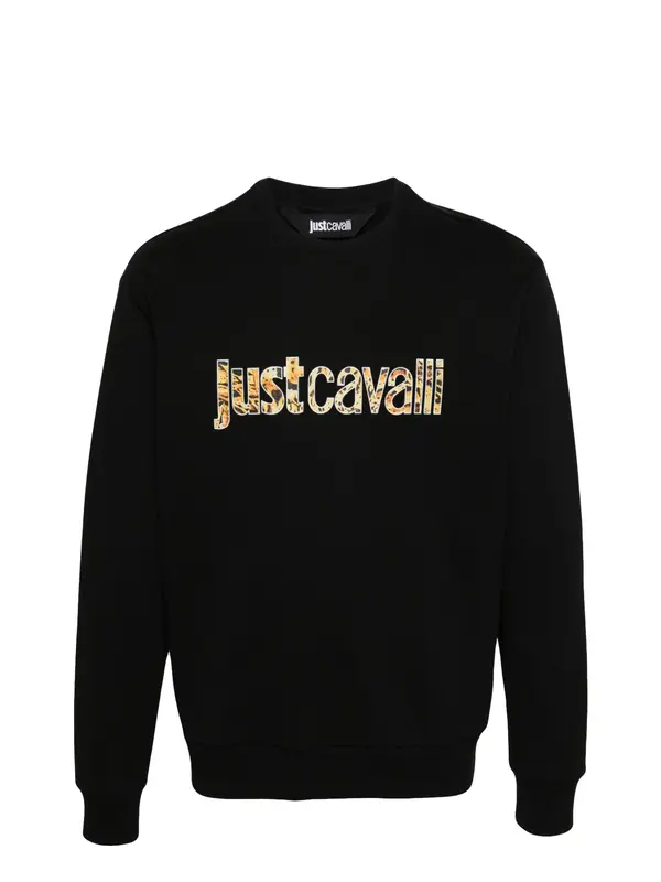 Just Cavalli Logo-print Cotton Sweatshirt - Black