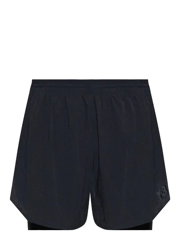 Y3 Logo-print Track Shorts - Black