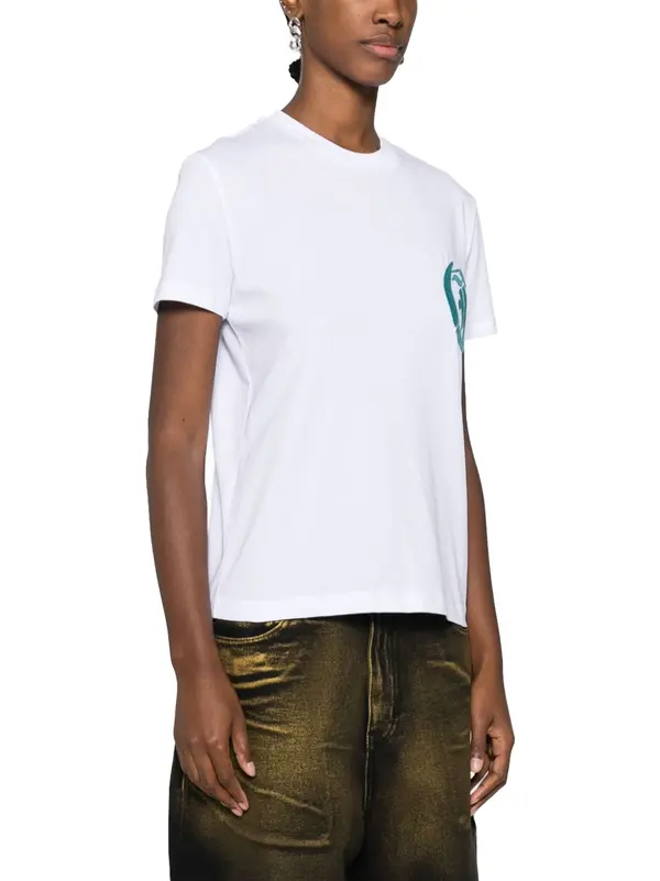Just Cavalli Logo-embroidered T-shirt - White