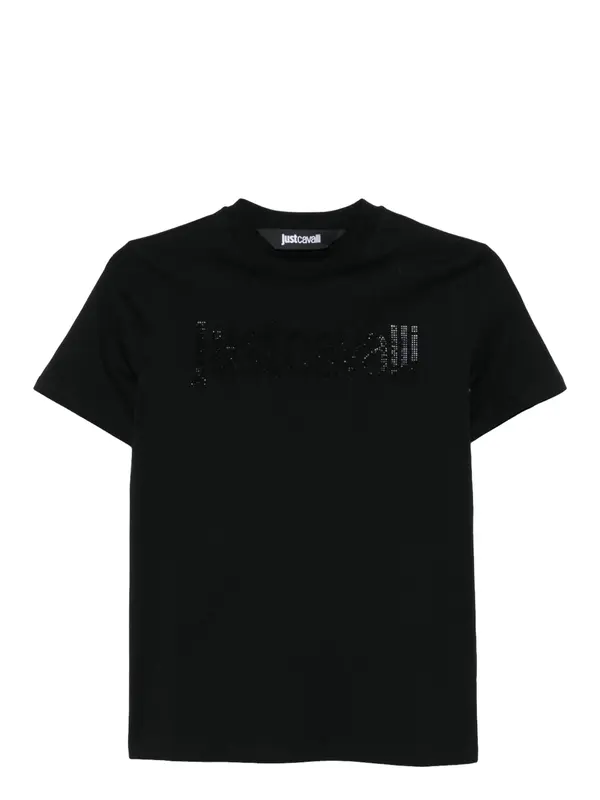 Just Cavalli Crystal-logo T-shirt - Black