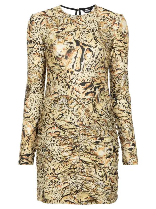 Just Cavalli Tiger-print Mini Dress - Yellow
