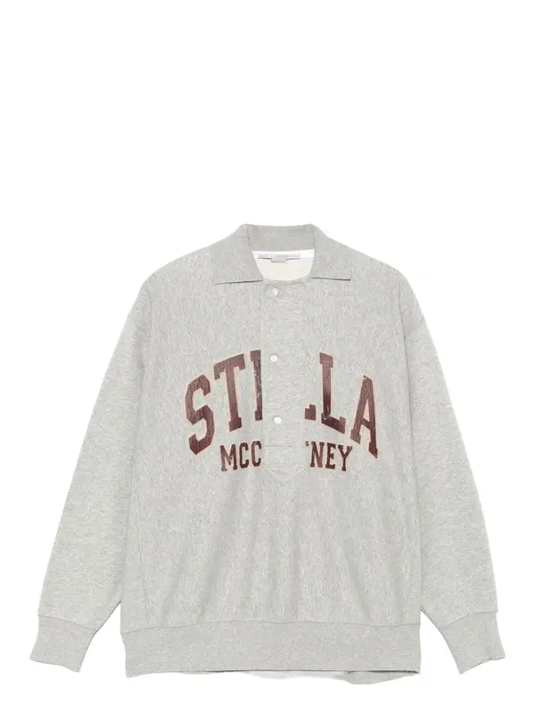 Stella McCartney Varsity Logo Polo Top - Grey