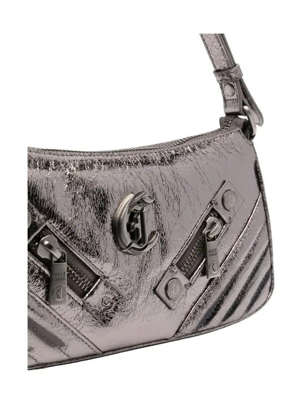 Just Cavalli Metallic-finish Shoulder Bag - Silver