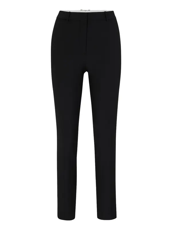 BOSS Virgin Wool Cropped Trousers - Black