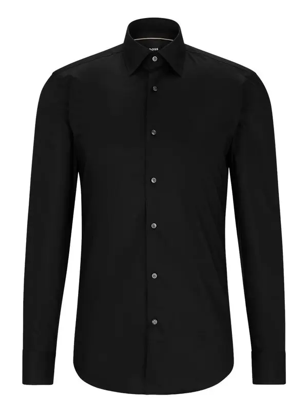 BOSS Long-sleeve Cotton Shirt - Black