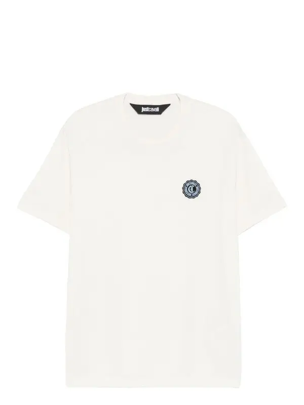 Just Cavalli Raised Logo T-shirt - Neutrals