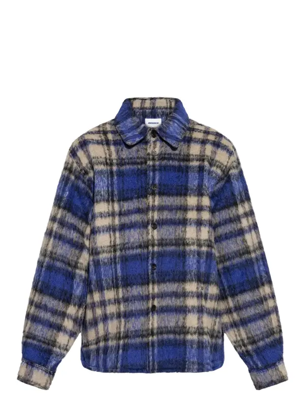 ADER ERROR Check-pattern Shirt Jacket - Blue