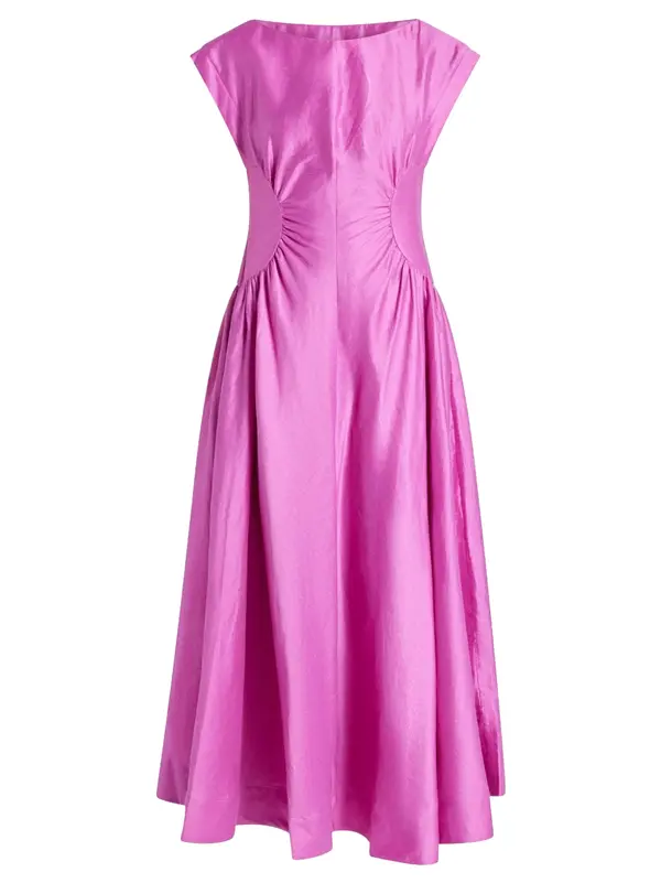 Acler Emery Draped Midi Dress - Pink