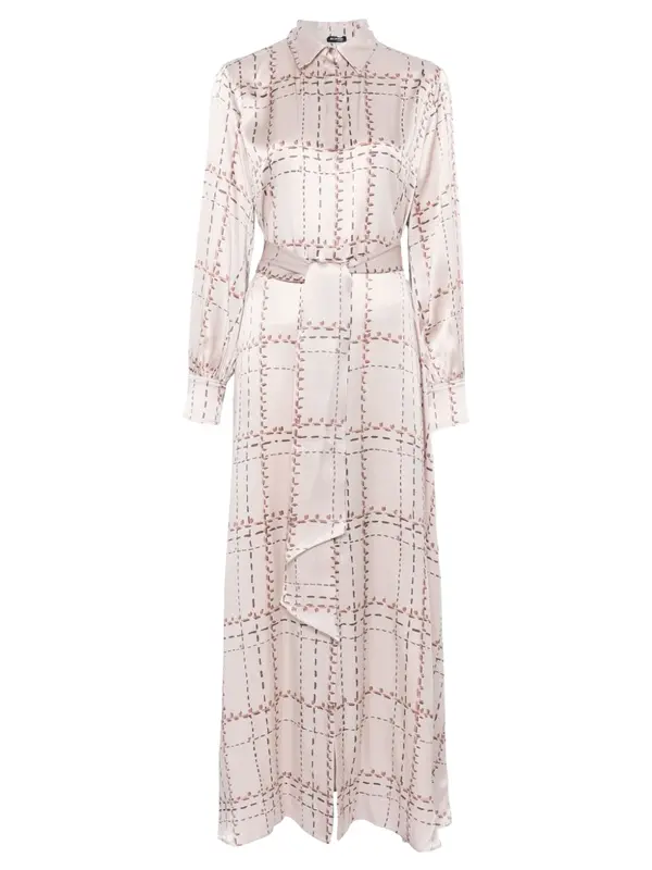 Kiton Printed Silk Shirt Dress - Pink