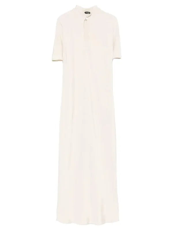 Kiton Keyhole-neck Midi Dress - Neutrals