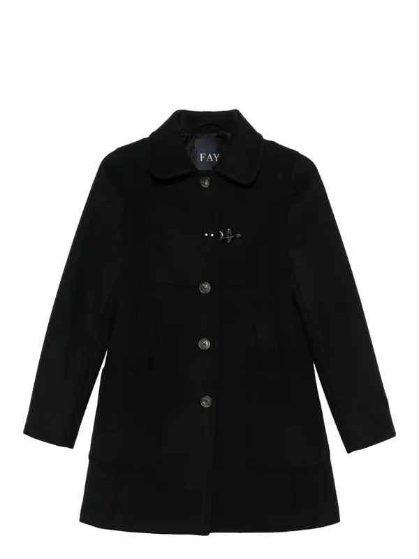 FAY Single-breasted Coat - Black