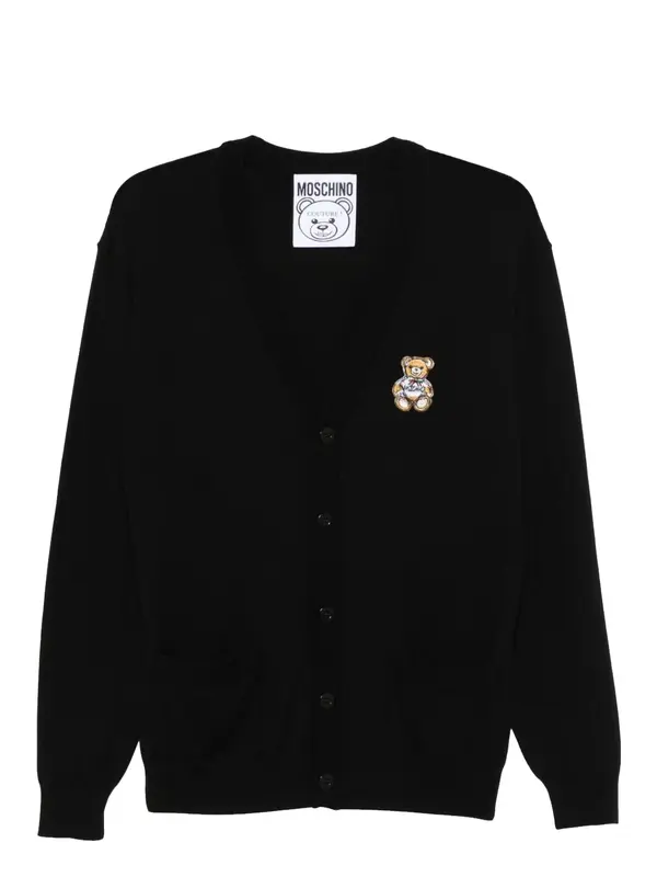 Moschino Teddy Bear-patch Cardigan - Black